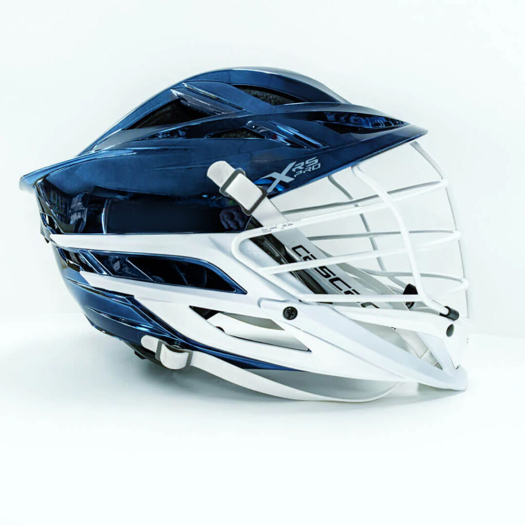 CASCADE XRS PRO NAVY CHROME HELMET - TeamLAX Plus