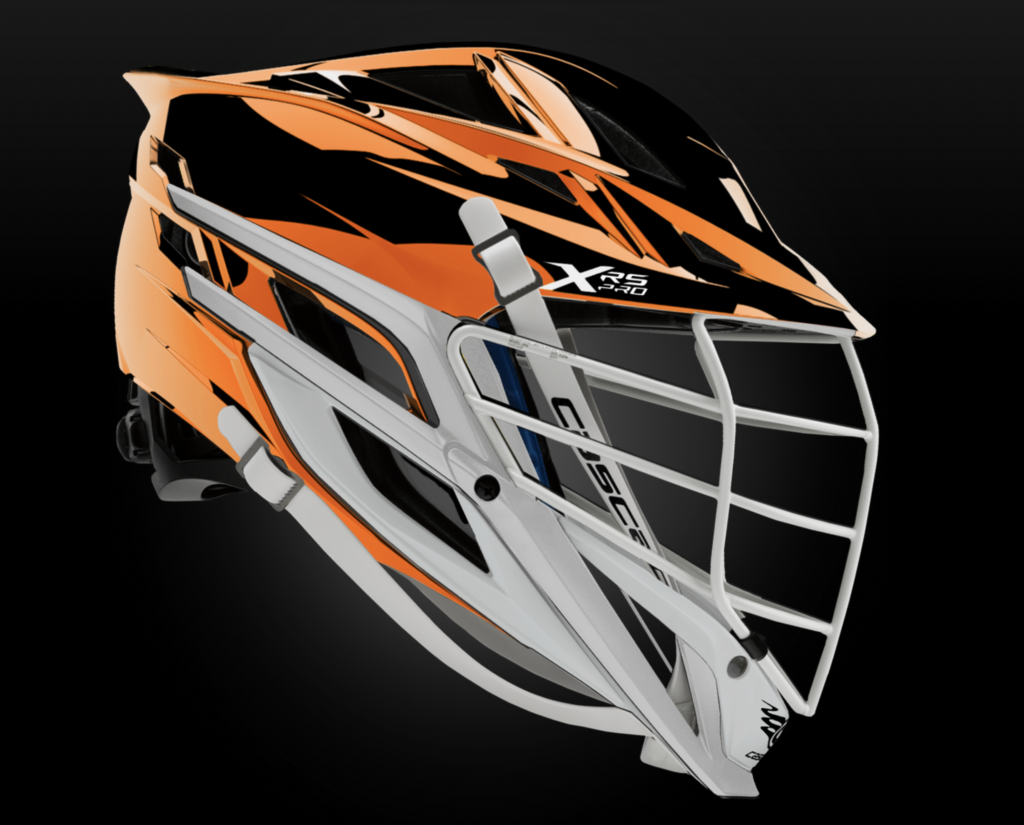 CASCADE XRS PRO ORANGE CHROME HELMET - TeamLAX Plus