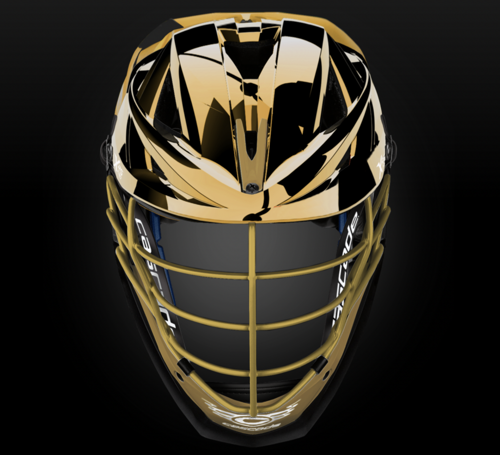 CASCADE XRS PRO GOLD CHROME HELMET - TeamLAX Plus