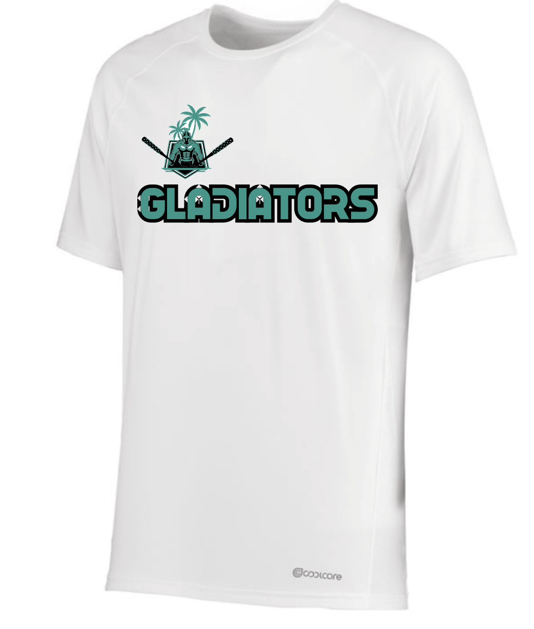 Gladiators Baseball Dri-Fit Shirt (White) - TeamLAX Plus