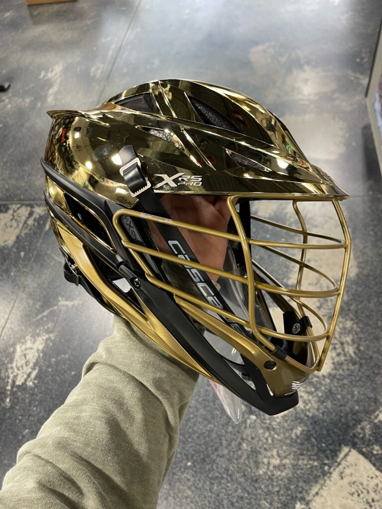 XRS PRO METALLIC GOLD CHROME HELMET - TeamLAX Plus