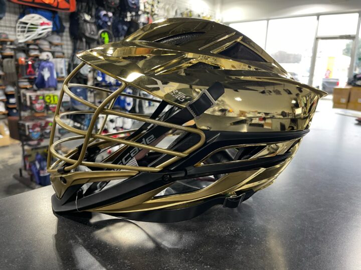 XRS PRO METALLIC GOLD CHROME HELMET - TeamLAX Plus